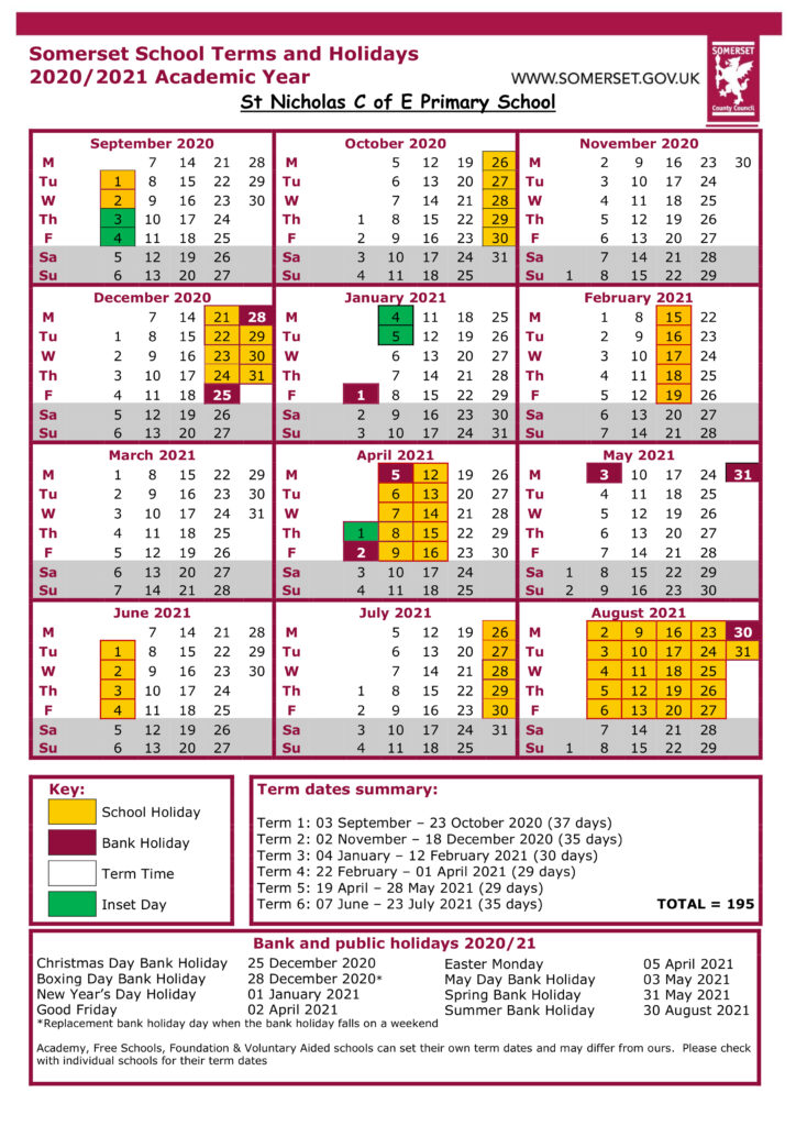 Pre-School Calendar – Explorers' Pre-School